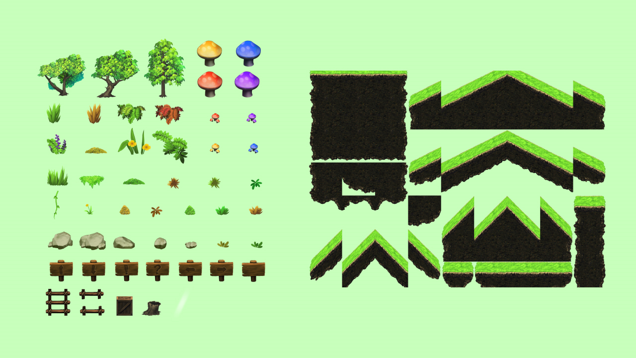 Magic Forest - Platformer Tileset - Game Tilemaps